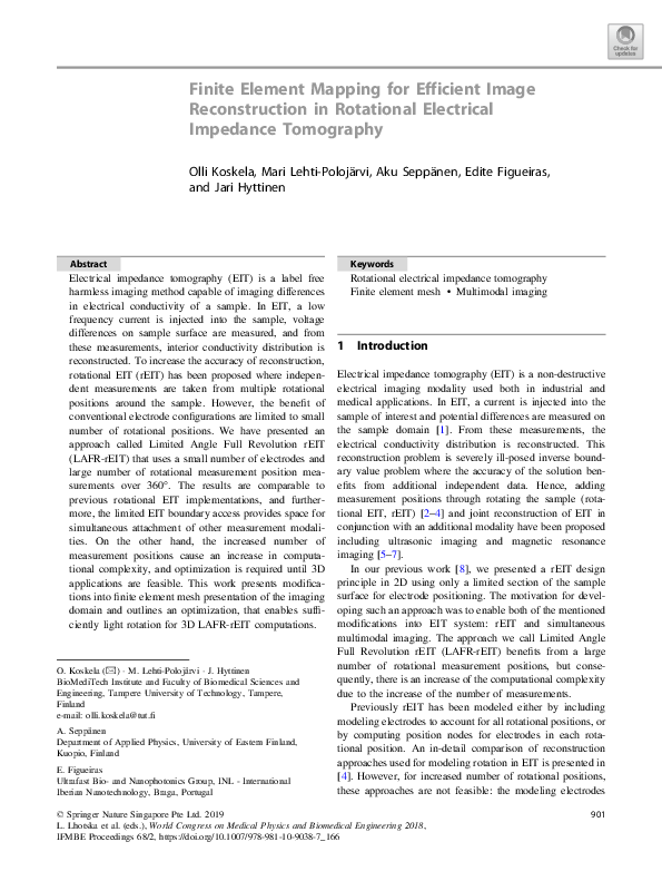 Pdf Finite Element Mapping For Efficient Image Reconstruction In