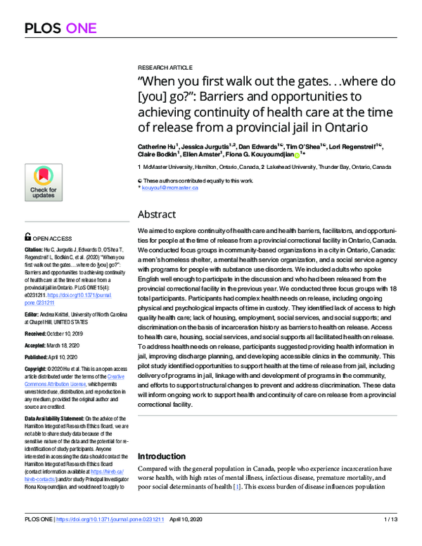 (PDF) “When you first walk out the gates…where do [you] go?”: Barriers ...