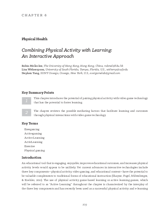 (PDF) Combining physical activity with learning: an interactive approach