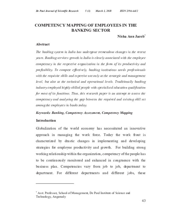 (PDF) Competency Mapping of Employees in the Banking Sector