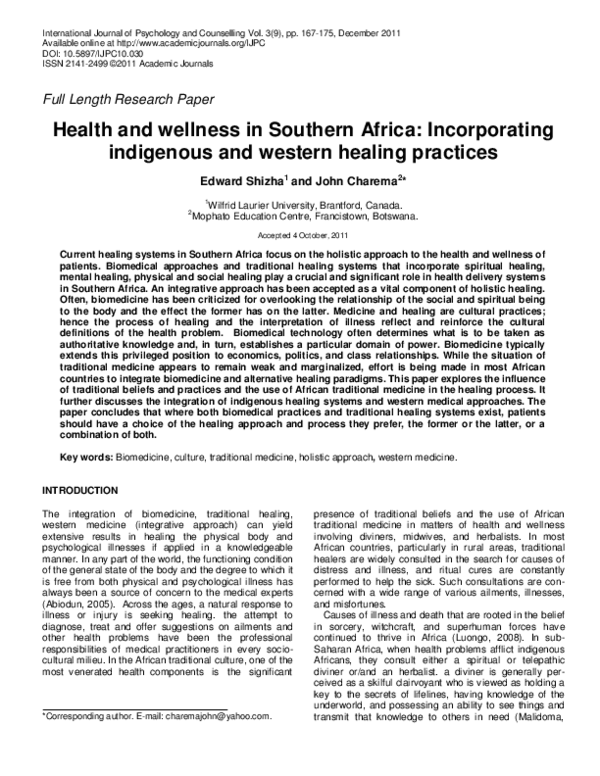 (PDF) Health and wellness in Southern Africa: Incorporating indigenous ...