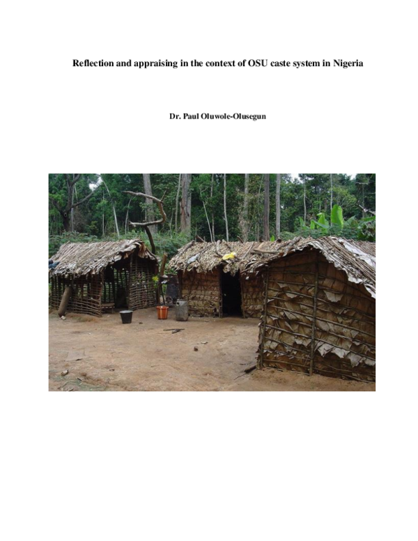 (PDF) Reflection and appraising in the context of osu caste system in ...