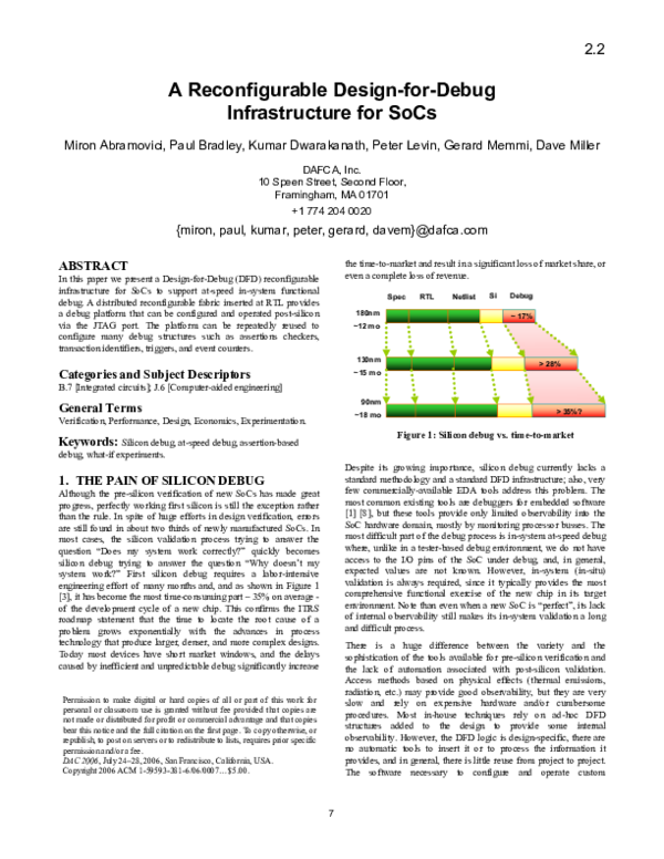 (PDF) A reconfigurable design-for-debug infrastructure for SoCs