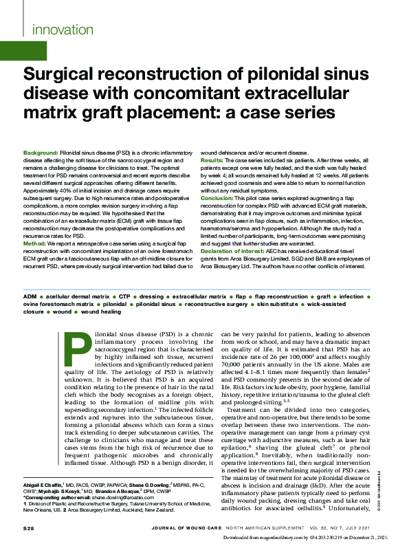 (PDF) Surgical reconstruction of pilonidal sinus disease with ...