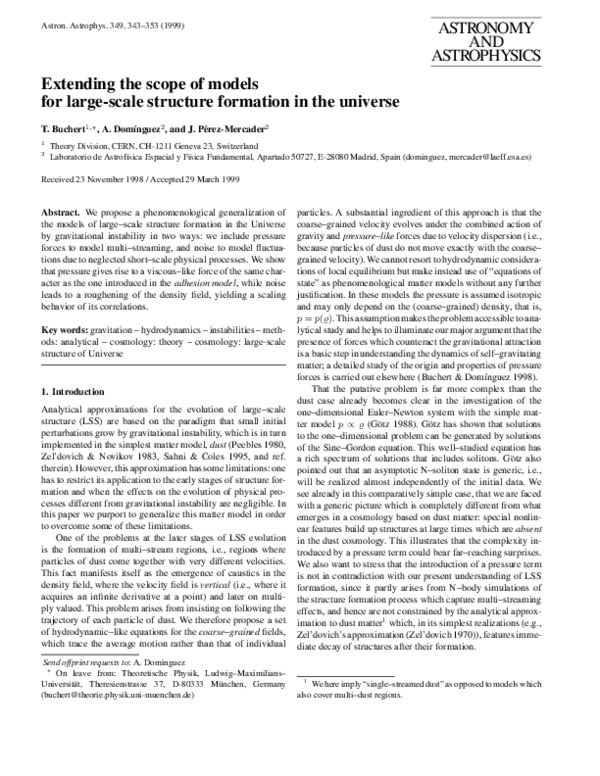 Pdf For Large Scale Structure Formation In The Universe Astronomy And