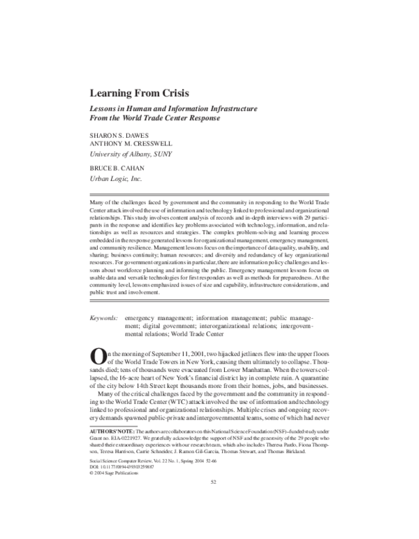 (PDF) Learning From Crisis