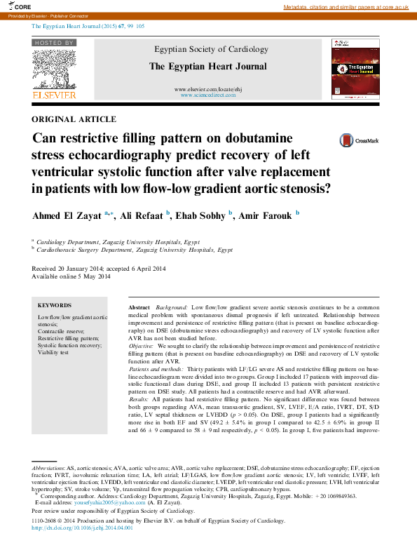 (PDF) Can restrictive filling pattern on dobutamine stress ...
