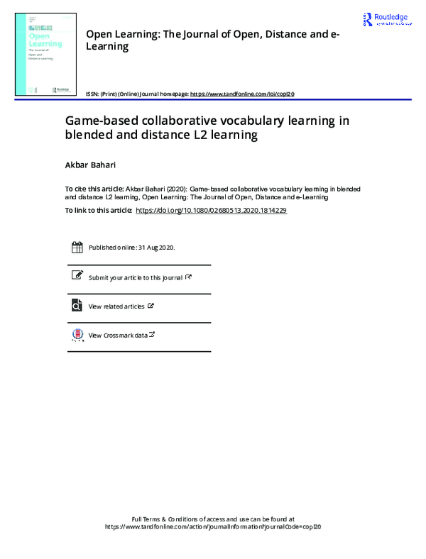 (PDF) Game-based collaborative vocabulary learning in blended and ...