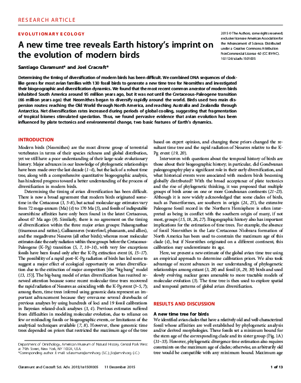 (PDF) A new time tree reveals Earth historys imprint on the evolution ...
