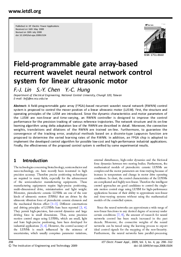(PDF) Field-programmable gate array-based recurrent wavelet neural ...