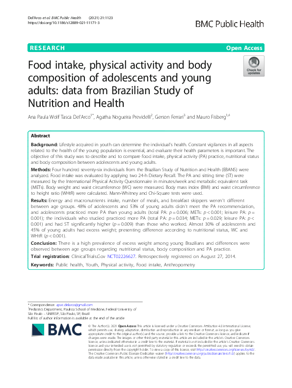 (PDF) Food intake, physical activity and body composition of ...