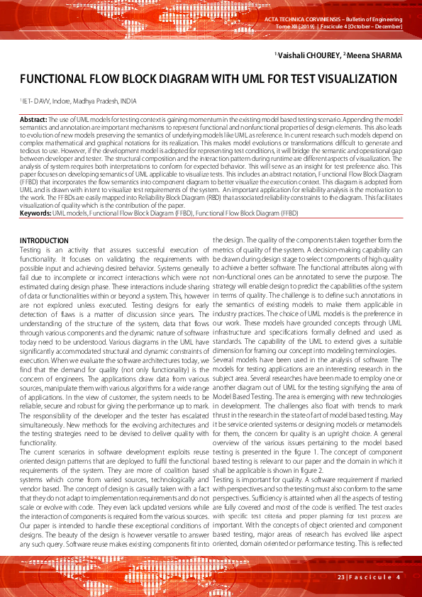(PDF) Functional Flow Block Diagram with Uml for Test Visualization