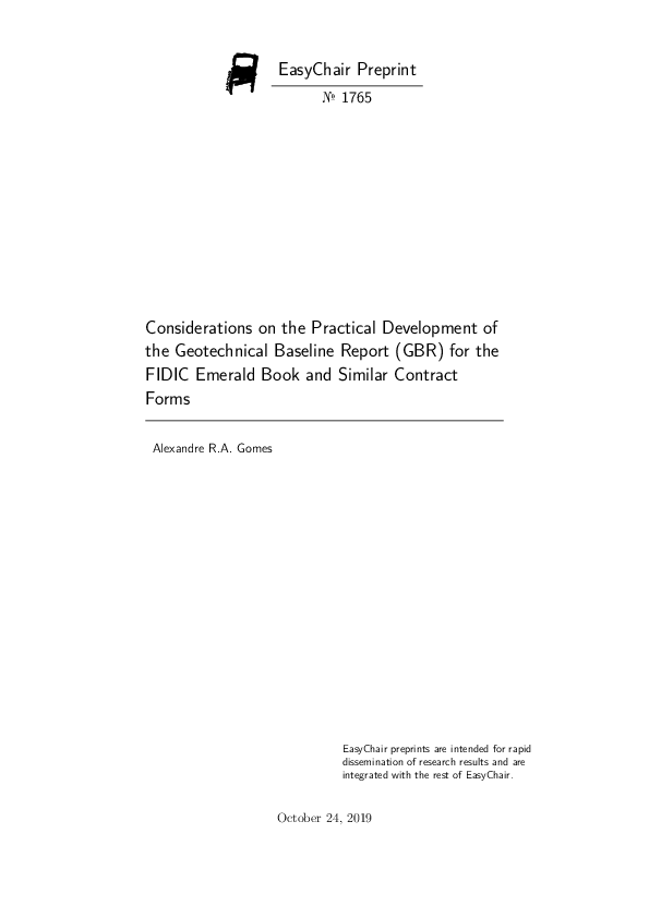 (PDF) Considerations on the Practical Development of the Geotechnical ...