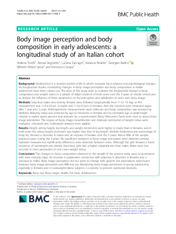 (PDF) Body image perception and body composition in early adolescents ...