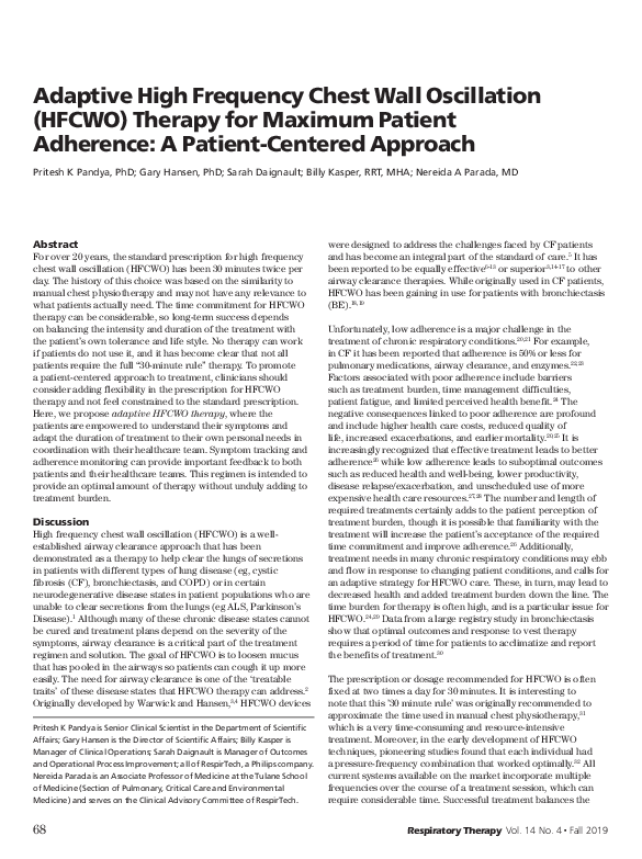 (PDF) Adaptive High Frequency Chest Wall Oscillation ( HFCWO ) Therapy ...
