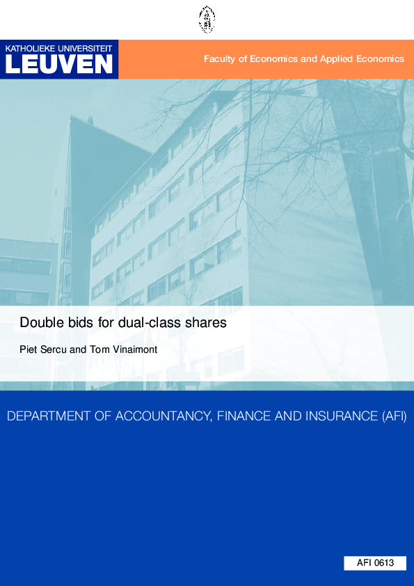 (PDF) Double bids for dual-class shares