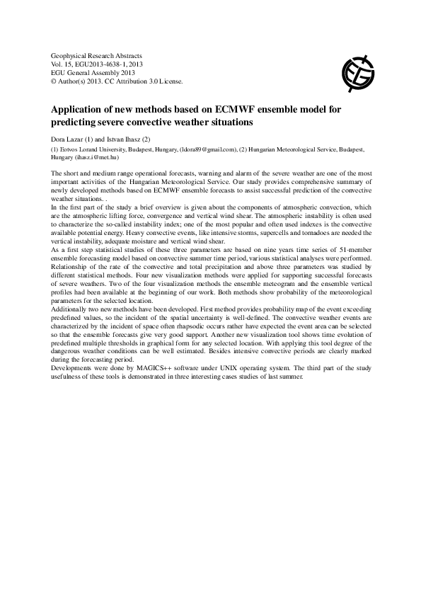 (PDF) Application of new methods based on ECMWF ensemble model for ...