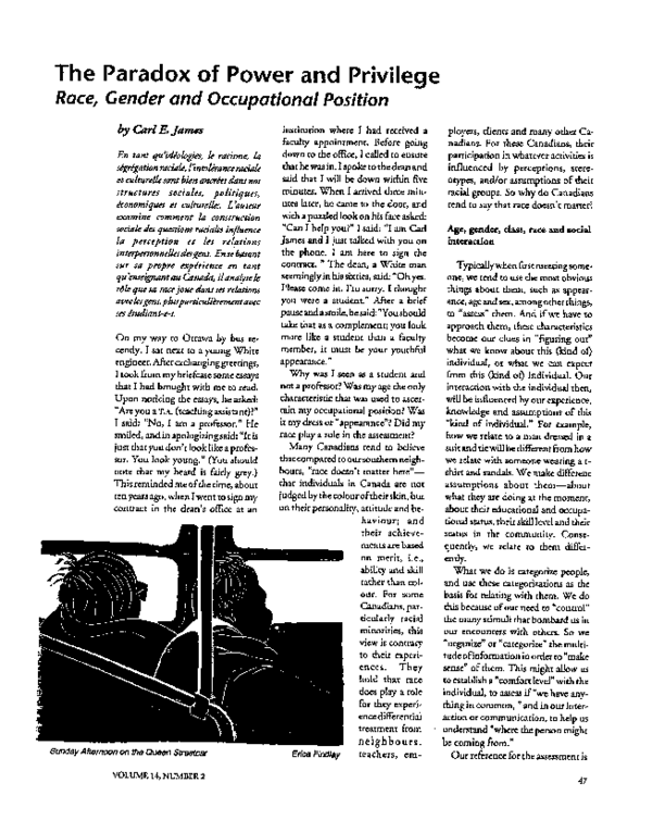 (PDF) The Paradox of Power and Privilege: Race, Gender and Occupational ...
