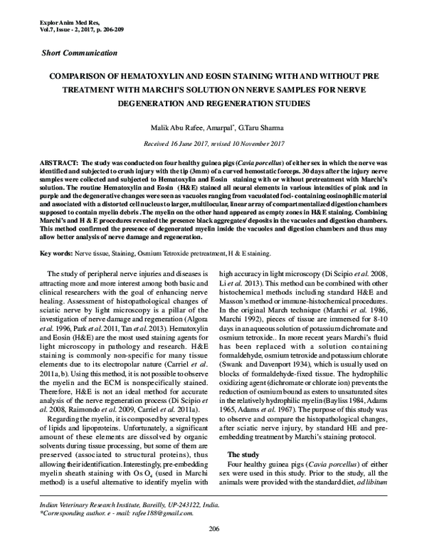 (PDF) Comparison of Hematoxylin and Eosin Staining with and Without Pre ...