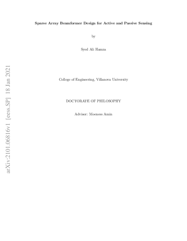 (PDF) Sparse Array Beamformer Design for Active and Passive Sensing