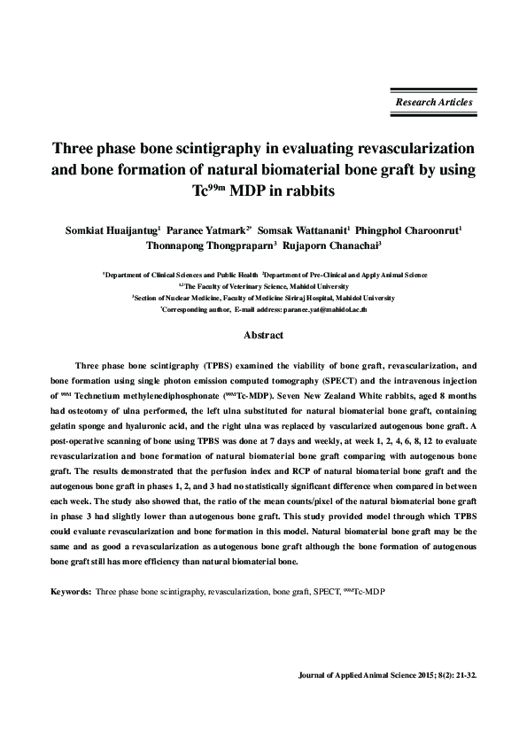 (PDF) Three phase bone scintigraphy in evaluating revascularization and ...