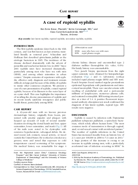 (PDF) A case of rupioid syphilis