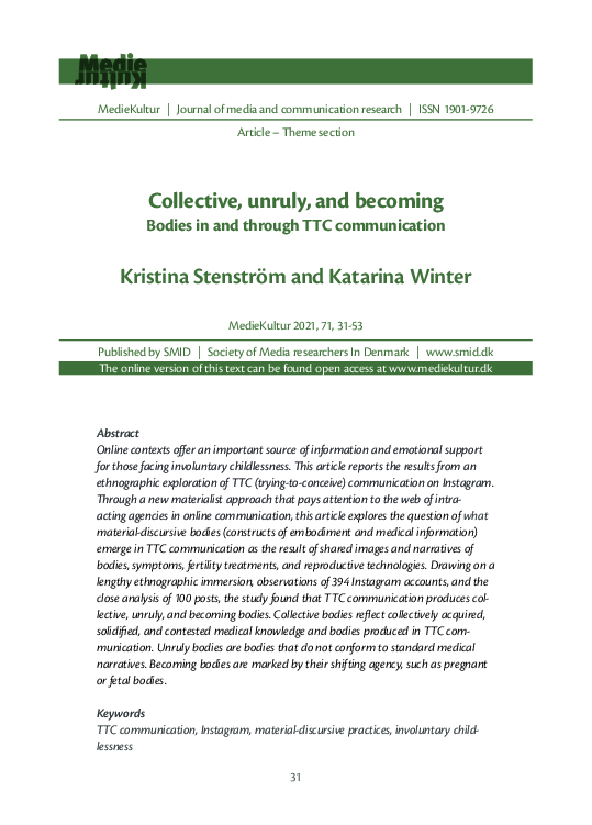 (PDF) Collective, unruly, and becoming