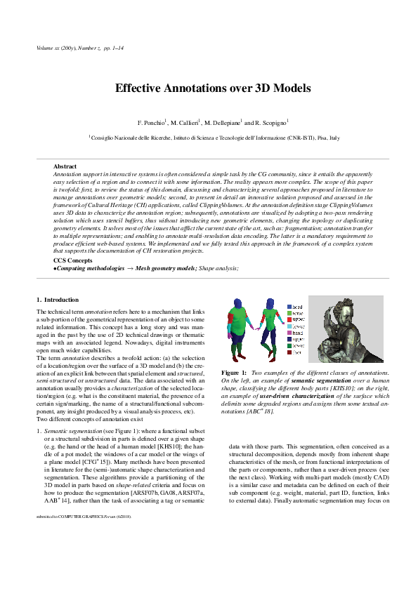 (PDF) Effective Annotations Over 3D Models