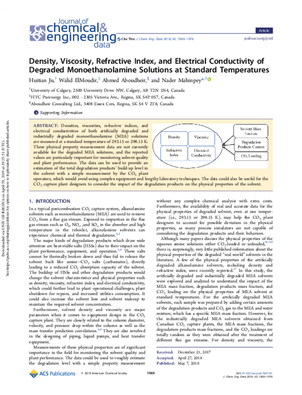 (PDF) Density, Viscosity, Refractive Index, and Electrical Conductivity of Degraded ...