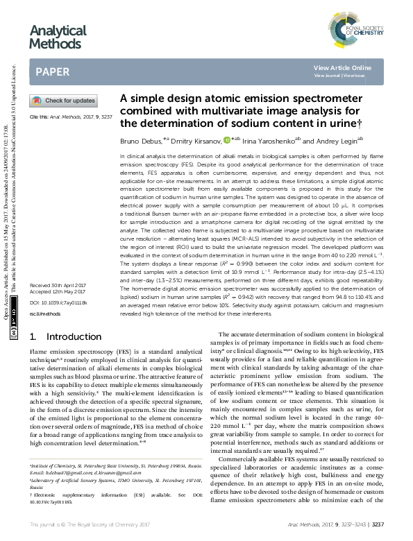 (PDF) A simple design atomic emission spectrometer combined with multivariate image analysis for ...