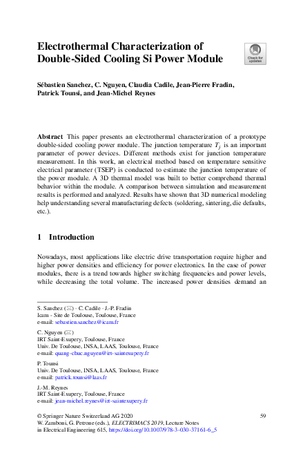 (PDF) Electrothermal Characterization of Double-Sided Cooling Si Power ...