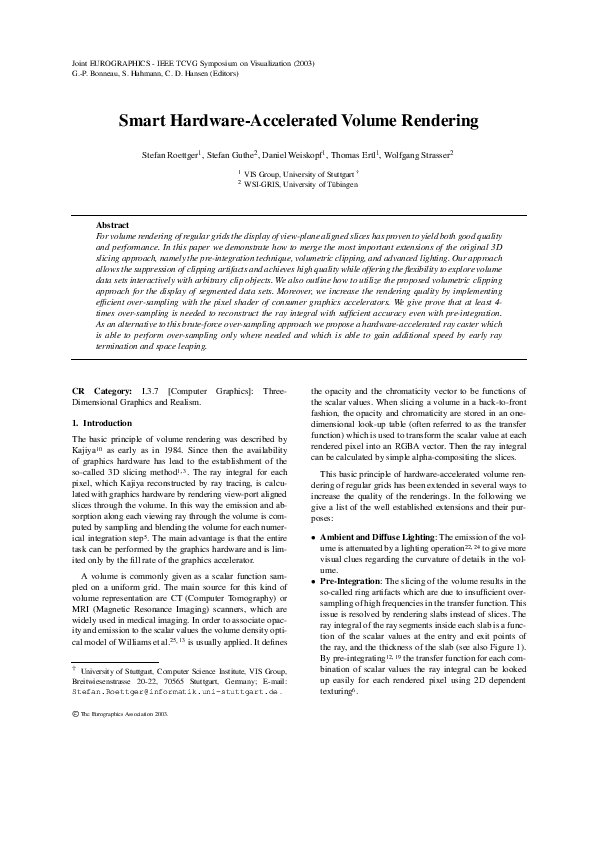 (PDF) Smart Hardware-Accelerated Volume Rendering (PDF) Smart Hardware-Accelerated Volume Rendering