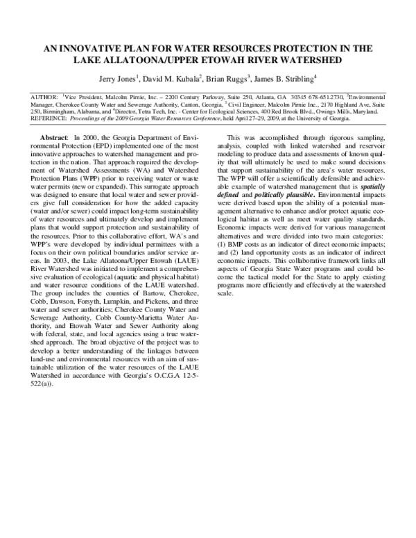 (PDF) An innovative plan for water resources protection in the lake ...