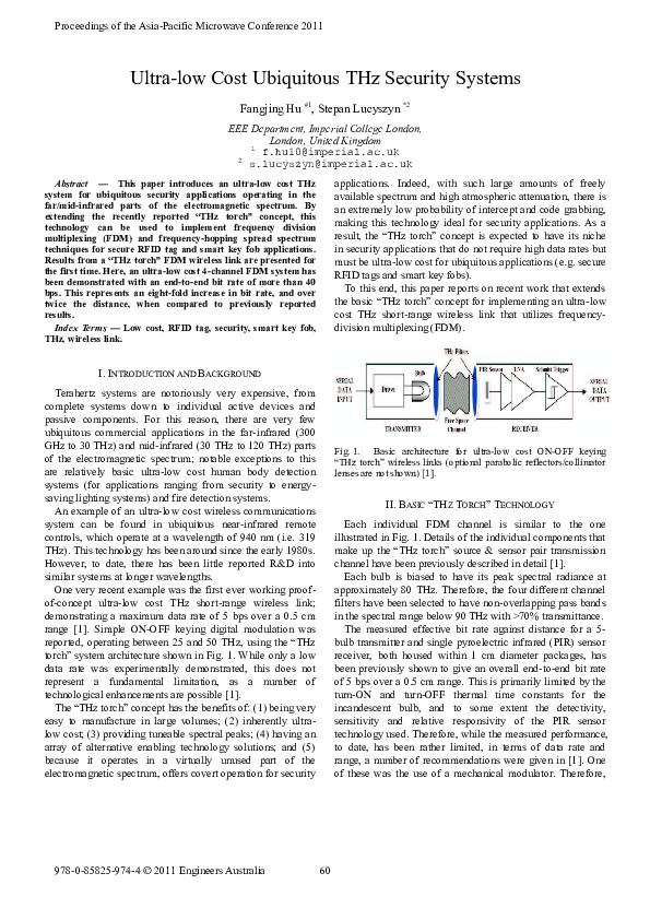 (PDF) Ultra-low cost ubiquitous THz security systems