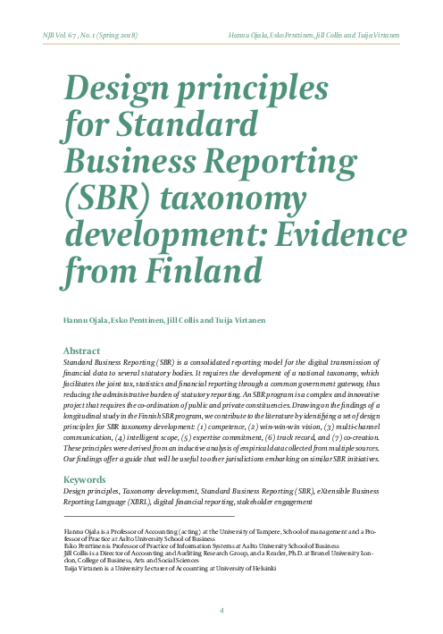 (PDF) Design Principles for Standard Business Reporting Initiatives ...