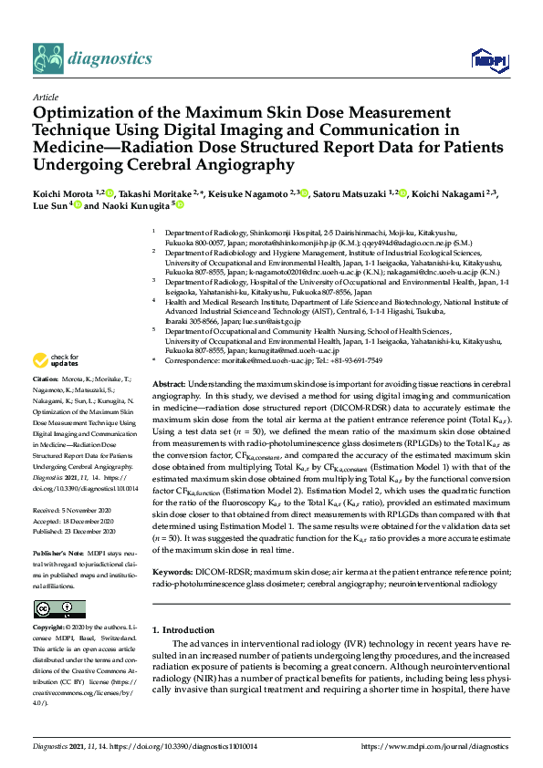 (PDF) Optimization of the Maximum Skin Dose Measurement Technique Using ...
