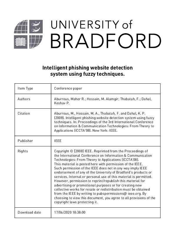 (PDF) Intelligent Phishing Website Detection System Using Fuzzy Techniques
