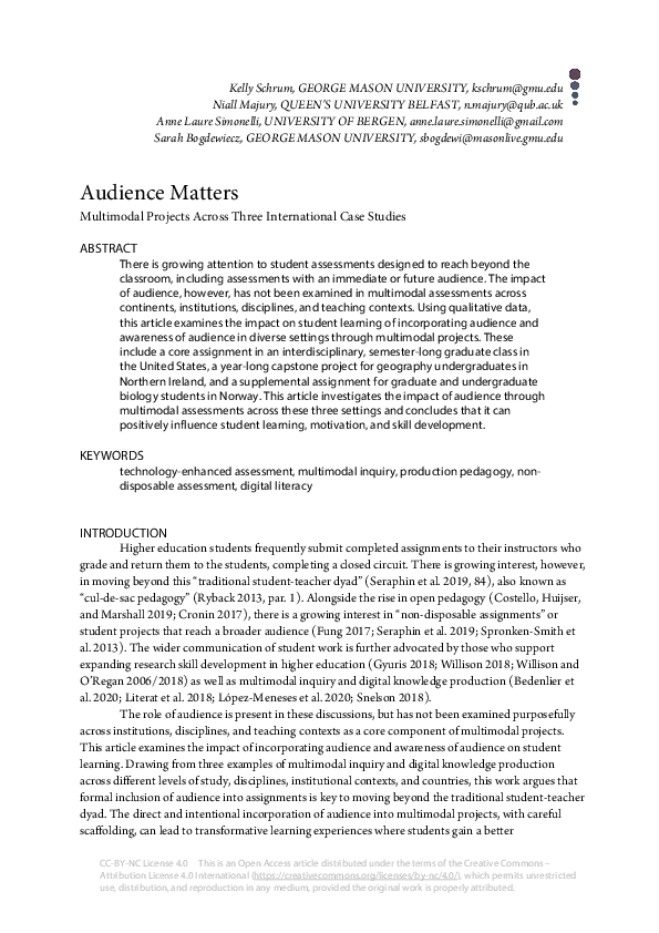 (PDF) Audience Matters