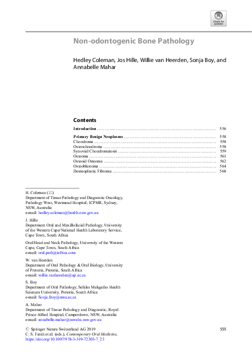 (PDF) Non-Odontogenic Bone Pathology