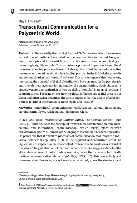 (PDF) Transcultural Communication for a Polycentric World