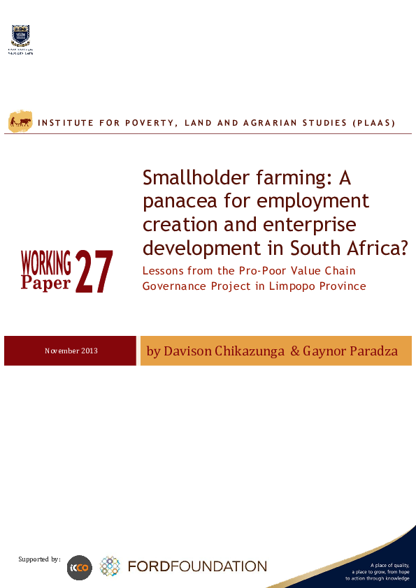 (PDF) Lessons from the Pro-Poor Value Chain Governance Project in ...