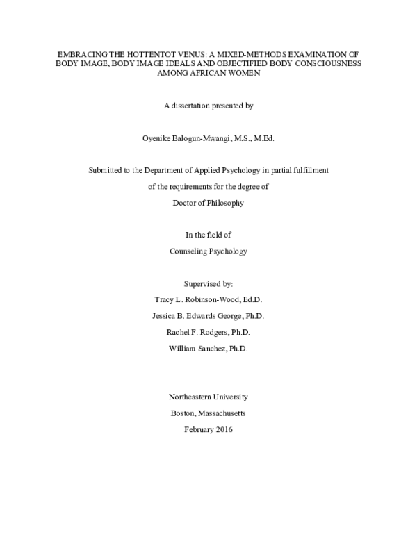 (PDF) Embracing the Hottentot Venus: a mixed-methods examination of ...