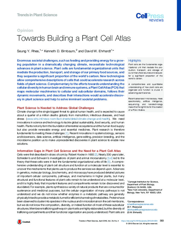 (PDF) Towards Building a Plant Cell Atlas