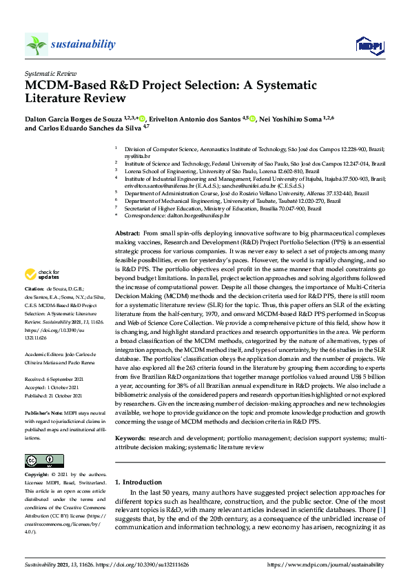 (PDF) MCDM-Based R Project Selection: A Systematic Literature Review