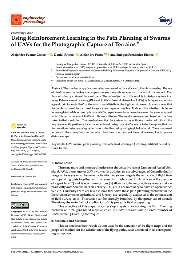 (PDF) Using Reinforcement Learning in the Path Planning of Swarms of ...