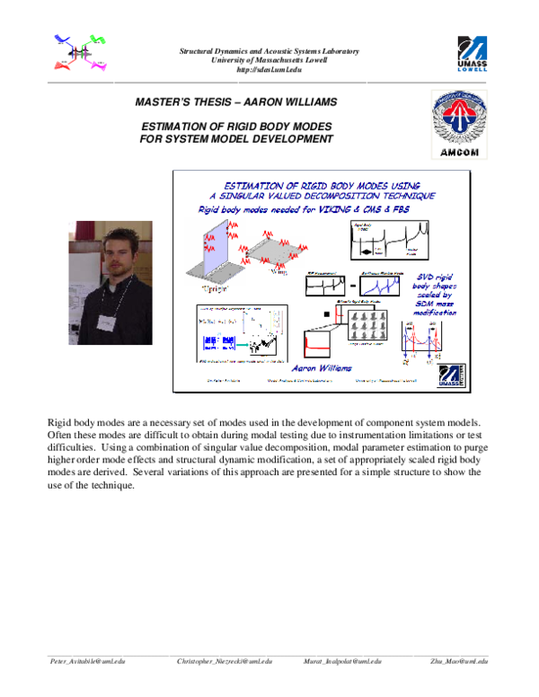 (PDF) Estimation of Rigid Body Modes for System Model Development