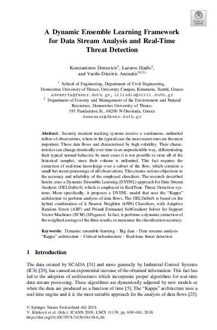 (PDF) Dynamic Ensemble Learning for Threat Detection