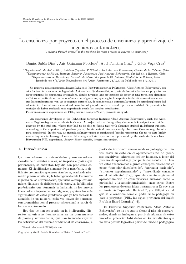 (PDF) La ense~nanza por proyecto en el proceso de ense~nanza y ...