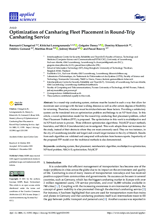 Pdf Optimization Of Carsharing Fleet Placement In Round Trip