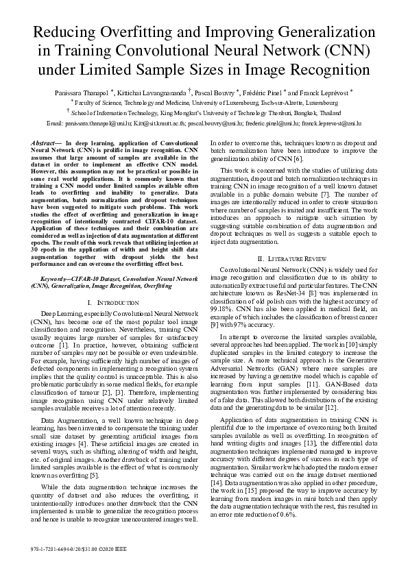 (PDF) Reducing Overfitting and Improving Generalization in Training ...